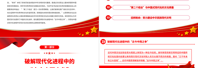 2023 第二个结合”与中华民族的旧邦新命ppt大气精美风党员干部学习教育专题党课课件免费下载 Ppt模板 办图网