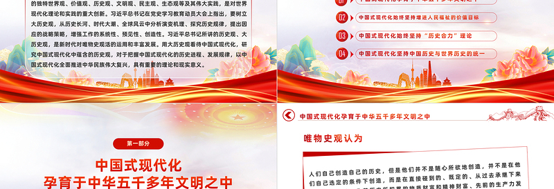 2023中国式现代化蕴含的历史观ppt大气精美风党员干部学习教育专题党课课件模板 Ppt模板 办图网
