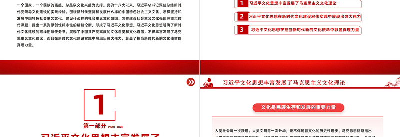 习近平文化思想ppt红色精美丰富发展马克思主义文化理论担当新时代新的文化使命主题党免费下载 Ppt模板 办图网