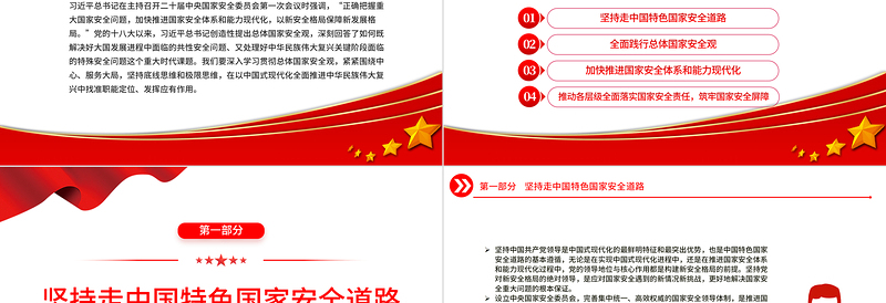 以新安全格局保障新发展格局ppt红色质感深入学习贯彻总体国家安全观专题辅导党课 Ppt模板 办图网