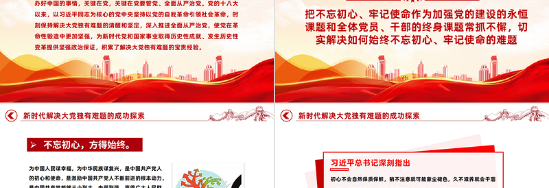 时刻保持解决大党独有难题的清醒和坚定ppt红色质感深入推进全面从严治党党员教育专题党课 Ppt模板 办图网