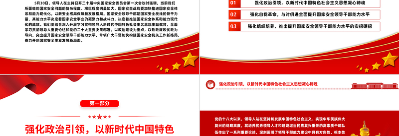 2023全面提升领导干部能力水平加快锻造新时代国安铁军ppt大气精美风党员干部学习教育专题党课课件模板免费下载 Ppt模板 办图网