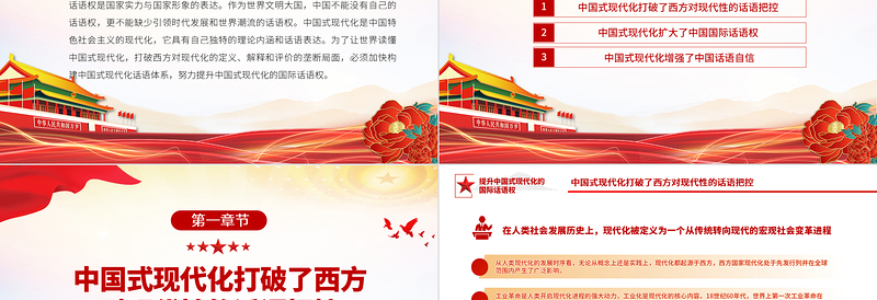 2023提升中国式现代化的国际话语权ppt大气精美风党员干部学习教育专题党课课件免费下载 Ppt模板 办图网