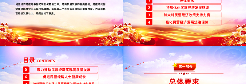 关于促进民营经济发展壮大的意见ppt红色党政风促进民营经济发展壮大提振民营企业家信心专题党课课件免费下载 Ppt模板 办图网