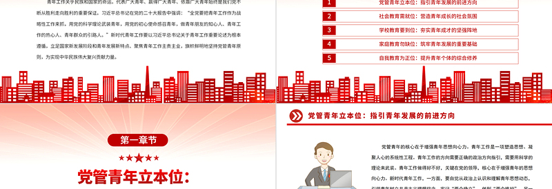 2023 五位一体”开创青年工作新局面ppt大气精美风党员干部学习教育专题党建课件免费下载 Ppt模板 办图网