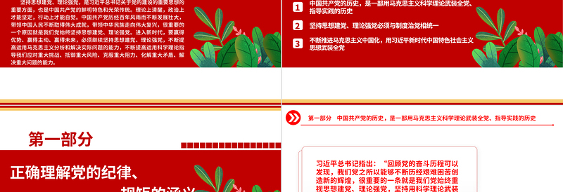 思想建党理论强党ppt精美创意总书记关于党建的重要思想阐述党员理论学习教育党课课件 Ppt模板 办图网