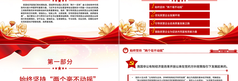 2023实现民营经济健康发展高质量发展ppt大气精美风党员干部学习教育专题党课免费下载 Ppt模板 办图网