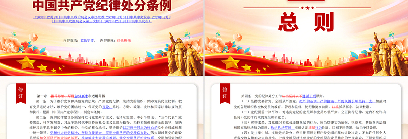 《中国共产党纪律处分条例》新旧对照ppt大气华美加强党的纪律建设党课课件免费下载 Ppt模板 办图网